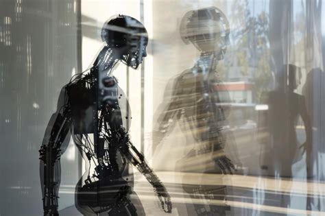 a robot mirroring a human39s movements ai generated premium ai
