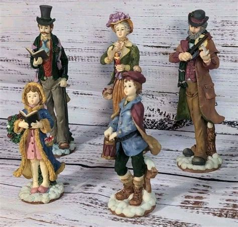 5 Christmas Carolers Porcelain Figurine Musician Set Christmas Decor Etsy