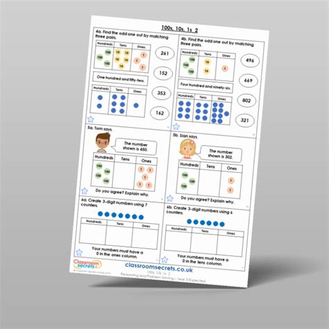 Year 3 100s 10s 1s 2 Reasoning And Problem Solving Resource Classroom Secrets