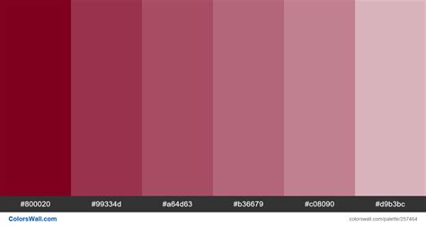 Burgundy Colors Palette 800020 99334d A64d63 B36679 Colorswall