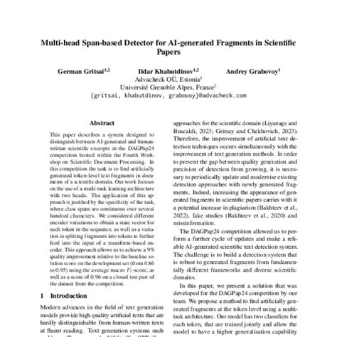 Multi Head Span Based Detector For Ai Generated Fragments In Scientific