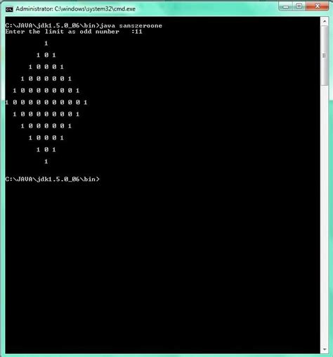 Java Program To Display Diamond Shape Using 0s And 1s Using Given Limit