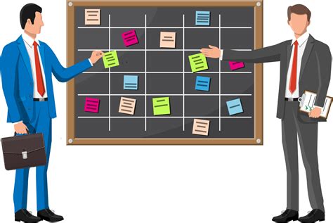 Scrum Agile Board And Businessman PNG