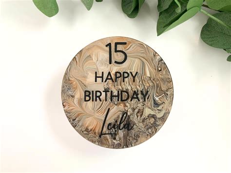 Personalised Acrylic Cake Topper Sample Black Brown Silver Etsy