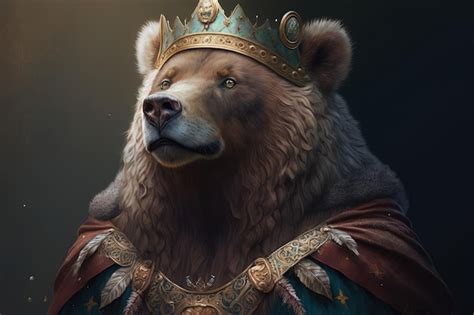 Premium Ai Image The Crowned Bear Brown Bear With A Crown Worn