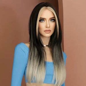 Accessories Human Hair Blend Black Ombre Blonde Layered Wig Poshmark