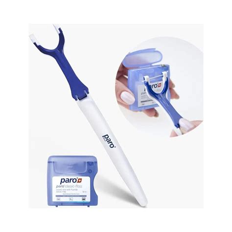 Paro Floss Holder With Easy Grip And Paro Classic Floss 50m Perfect