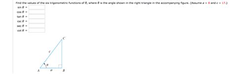 Solved Find The Values Of The Six Trigonometric Functions Of Chegg Com