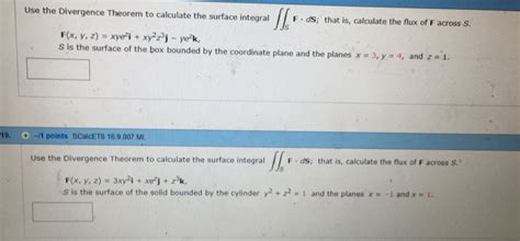 solved use the divergence theorem to calculate the surface