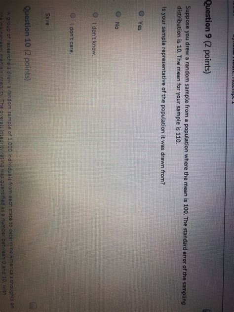 Solved Question 9 2 Points Suppose You Drew A Random