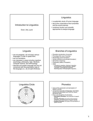 Introduction Linguistics PDF