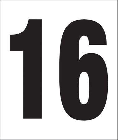 Pump Decal Black On White Number 16