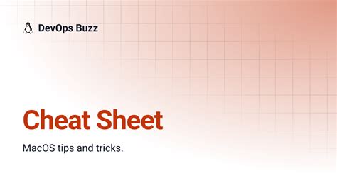 Cheat Sheet Devops Buzz