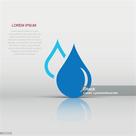 평면 스타일에 물 드롭 아이콘입니다 화이트에 빗방울 벡터 일러스트 레이 션 배경 고립 드롭릿 물 Blob 비즈니스 개념입니다 감기와 독감에 대한 스톡 벡터 아트 및 기타