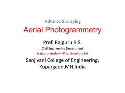 Photogrammetry Types Of Photographs Ppt