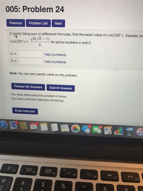 solved using sum or difference formulas find the exact