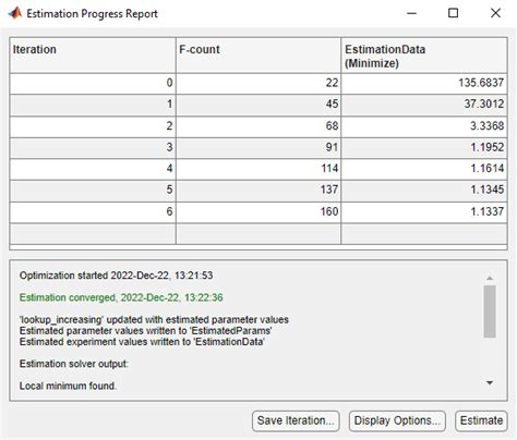 estimate constrained values of a lookup table
