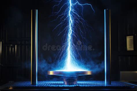 Lightning Arcs In A Laboratory During An Electrical Demonstration At Night Stock Image Image Lightning Arcs In A Laboratory During An Electrical Demonstration At Night Stock Image Image