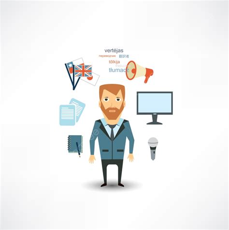 computer work vector hd images translator works at the computer