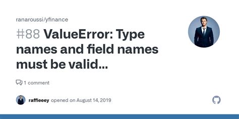 ValueError Type Names And Field Names Must Be Valid Identifiers XXXX YY Issue
