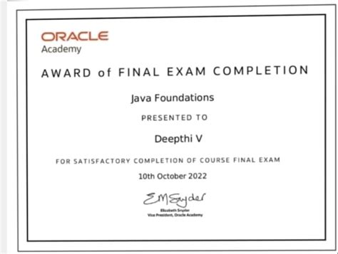 oracle academy deepthi v