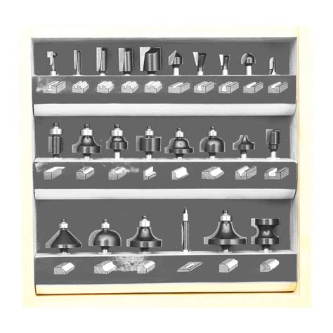 Deluxe 24pcs Tct Router Bit Set Woodworking Rounded Corner Router Bit