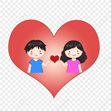 중국어 발렌타인 데이 만화 커플 Png 일러스트 무료 다운로드 Lovepik