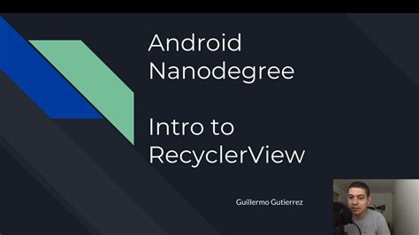 android intro to recyclerview youtube