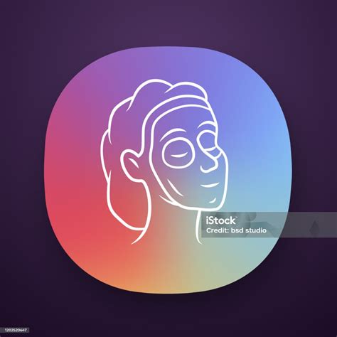 화장품 얼굴 점토 마스크 응용 프로그램 아이콘입니다 편안한 스파 살롱 테라피 Ui Ux 사용자 인터페이스 웹 또는 모바일 응용
