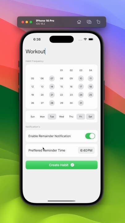 Complete Habit Tracker App Swiftdata Notifications Swiftui