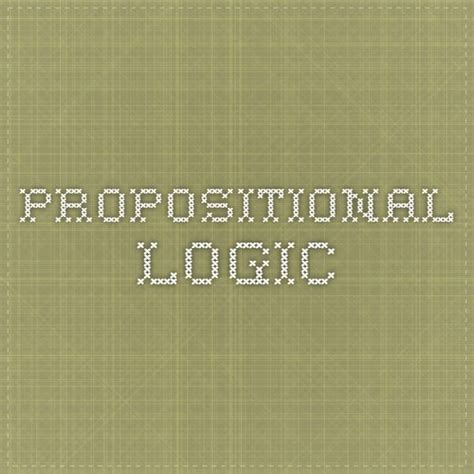 Propositional Logic Internet Encyclopedia Of Philosophy