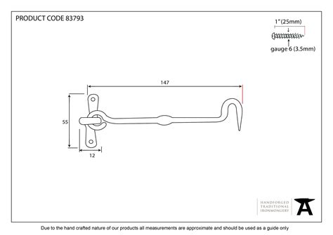 From The Anvil Pewter 6 Forged Cabin Hook Construction Supplies