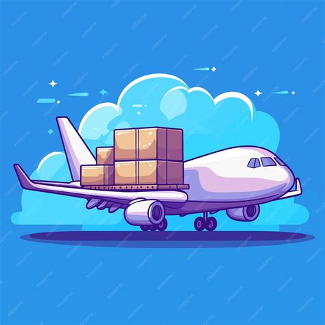 Aeroplano Lindo Con Icono Vectorial De Dibujos Animados De Carga