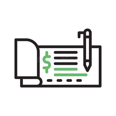 write cheque icon vector image stock vector illustration of concept