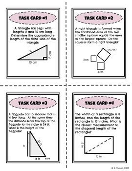 Pythagorean Theorem Task Cards TEKS C C STAAR Review