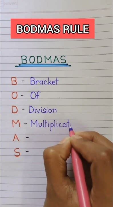 Bodmas Rule Trick For Maths Formula Mathematics Shorts Viral