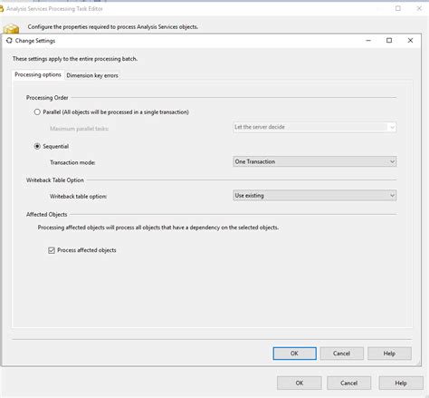 Ssis Analysis Service Processing Task Doesnt Save The Processing