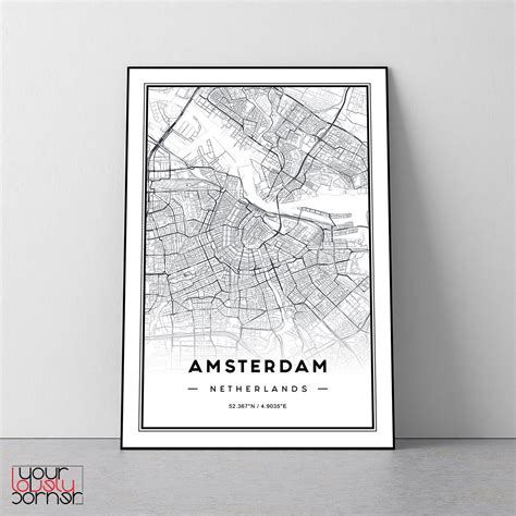 Custom City Map Print Custom Map T Custom Map Print Etsy