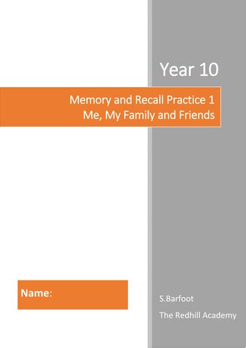 Memory And Recall Tasks For Gcse German Teaching Resources