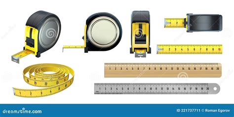 Measuring Tools Realistic Instruments For Length Measurement 3d