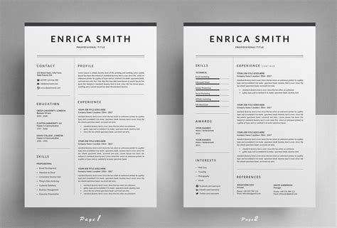 Stand Out With A Sleek 2 Page Resume Template