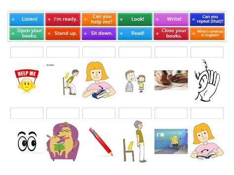 Go Getter Unit Classroom Language Match Up