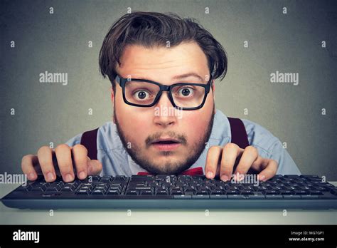 Nerd Typing On Keyboard High Resolution Stock Photography And Images Alamy