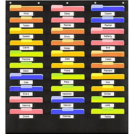 30 Pockets Storage Pocket Chart With Nametag Opret