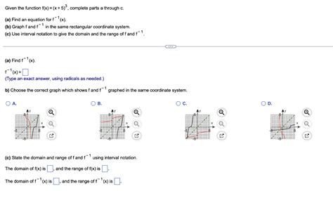 solved given the function f x x 5 ³ complete parts a