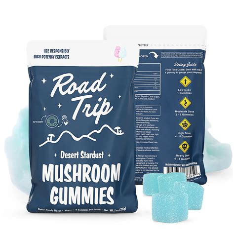 Road Trip Desert Stardust Mushroom Gummiesnostalgic Cotton Candy Flavor Injoy Extracts