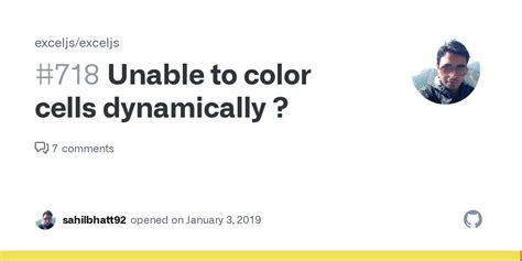 Unable To Color Cells Dynamically · Issue 718 · Exceljsexceljs · Github