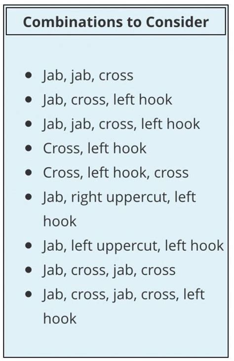 Advanced Boxing Combinations List At Kathy Harding Blog