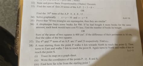32 State And Prove Basic Proportionality Thales Theorem 33 Find The