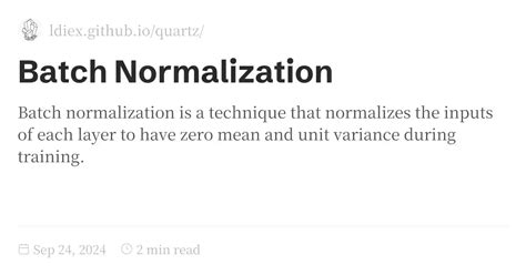 batch normalization